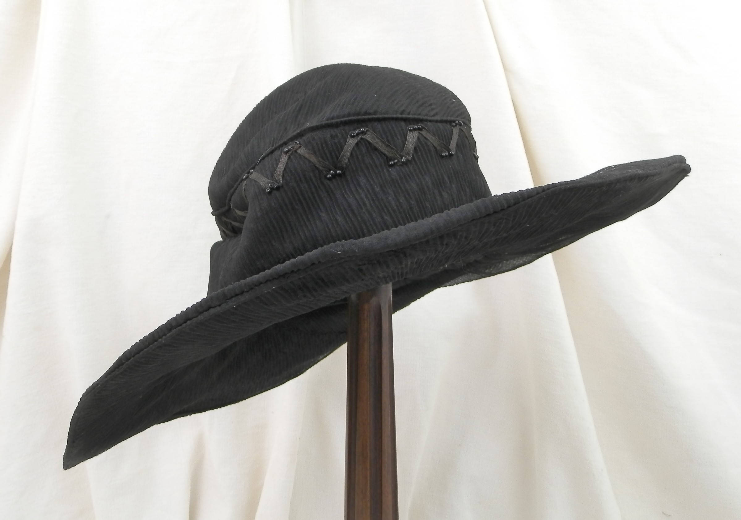 RESERVED FOR SUSAN Antique Lady / Women's Unused Black Crepe Fabric ...