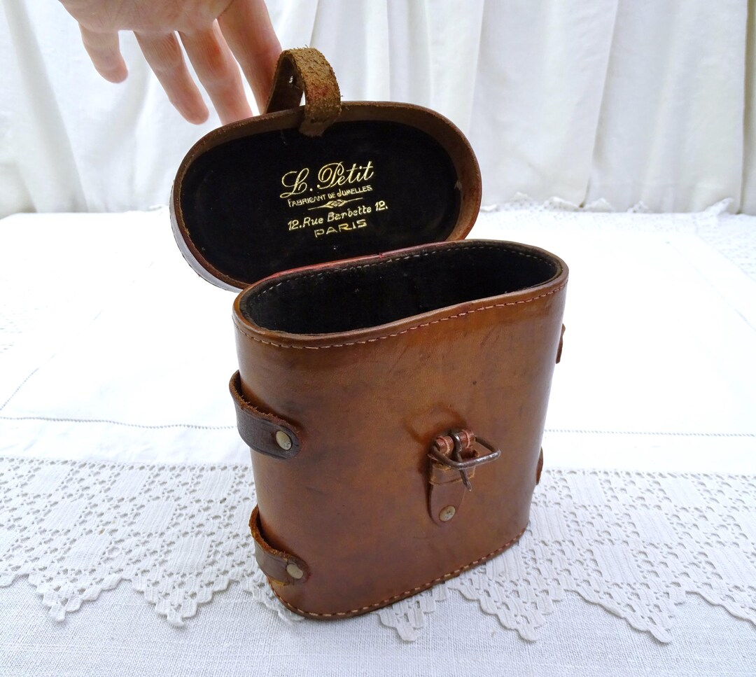 Antique French Leather Binocular Case by L Petit Paris With Black ...