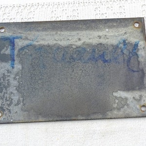 Vintage French Porcelain Enameled Metal House Sign in Blue and White ...