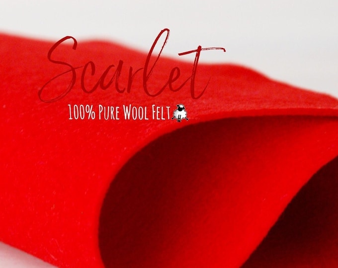 Cherry Red 100% Wool Felt // Pure Merino Wool Felt Sheets // Bellwether ...