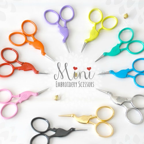 Gold Pink or Blue Vintage Embroidery Scissors Sewing | Etsy