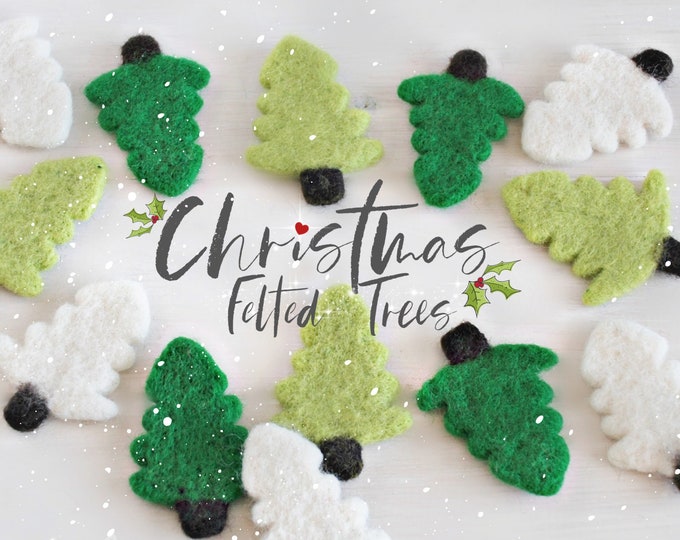 Single Hand Felted Christmas Trees - Ornaments - Xmas Tree - Christmas ...