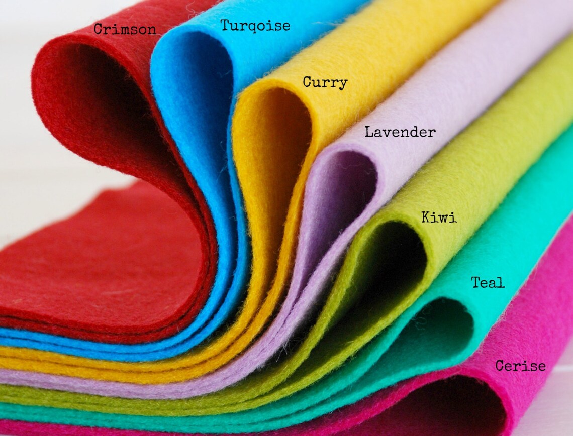 100% Wool Felt Sheets: Crafty Colors Collection, 8"x12" (7 Sheets) - Etsy