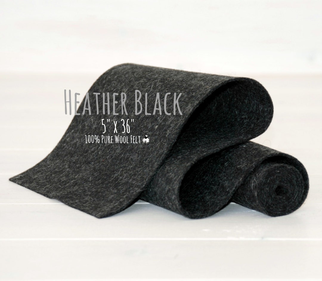 Heather Black Merino Wool Felt Roll: FC-9060, Soft Craft Fabric (5" X ...