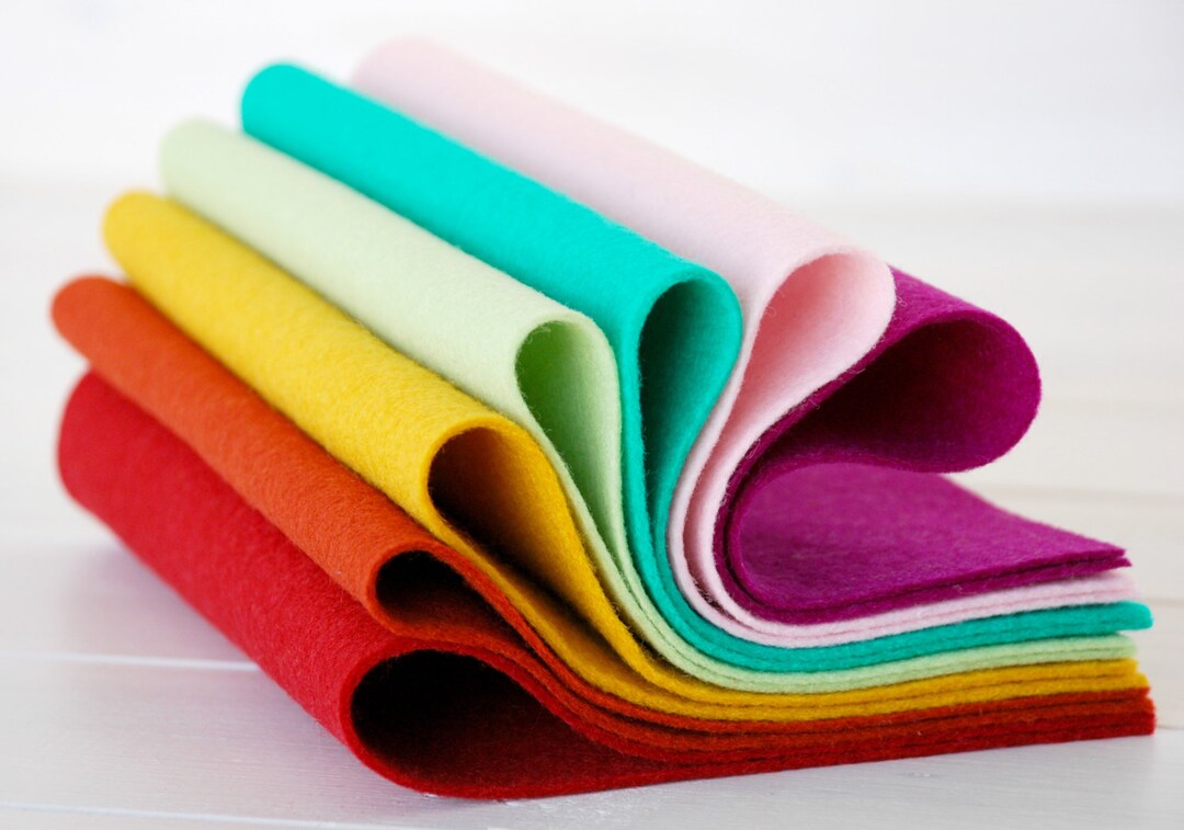 100% Wool Felt Sheets - "parlour Color Collection" - 7 Wool Felt Sheets ...