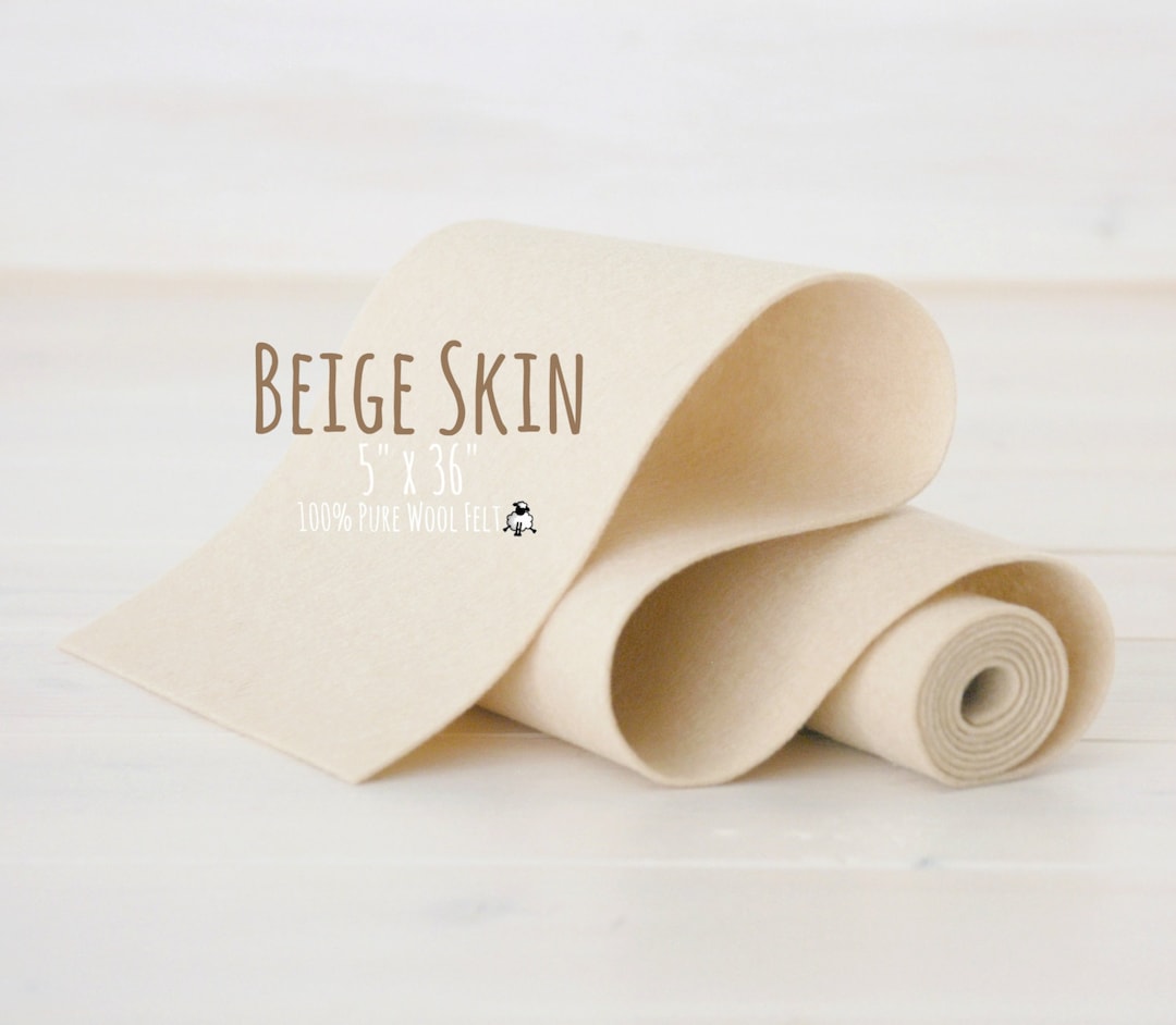 Merino Wool Felt Roll: FC-7010, Beige Skin Felt 5" X 36" - Etsy