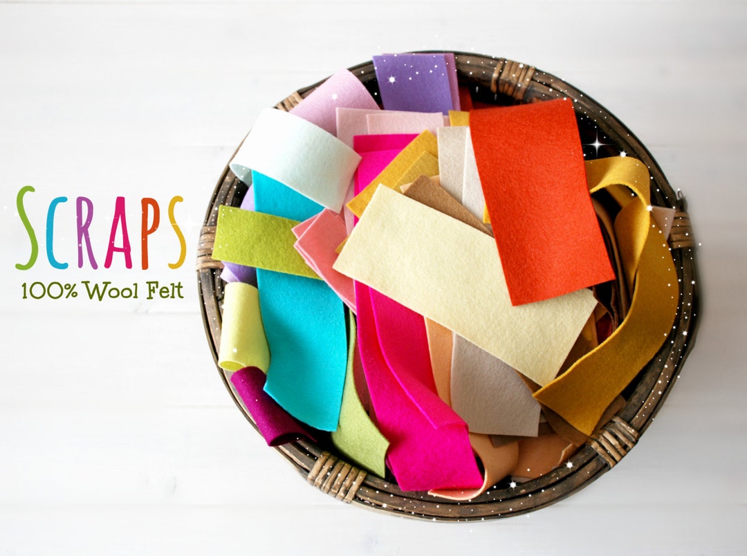 100% Wool Felt Scraps 5oz. - Merino Wool Felt Scraps - 5 Ounces of ...