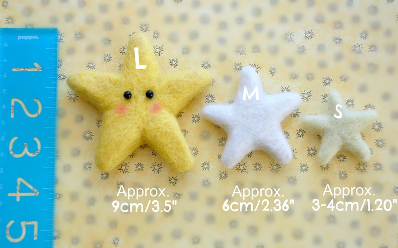 Wool Felt Stars – Handmade Nursery Decor, Craft Supplies (6cm & 9cm) - Etsy