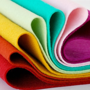 100% Wool Felt Sheets - "parlour Color Collection" - 7 Wool Felt Sheets ...