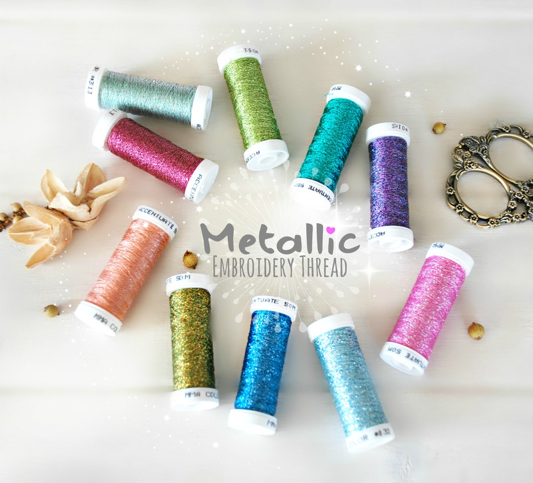 Metallic Embroidery Thread: Accentuate Filament, 50 Colors - Etsy