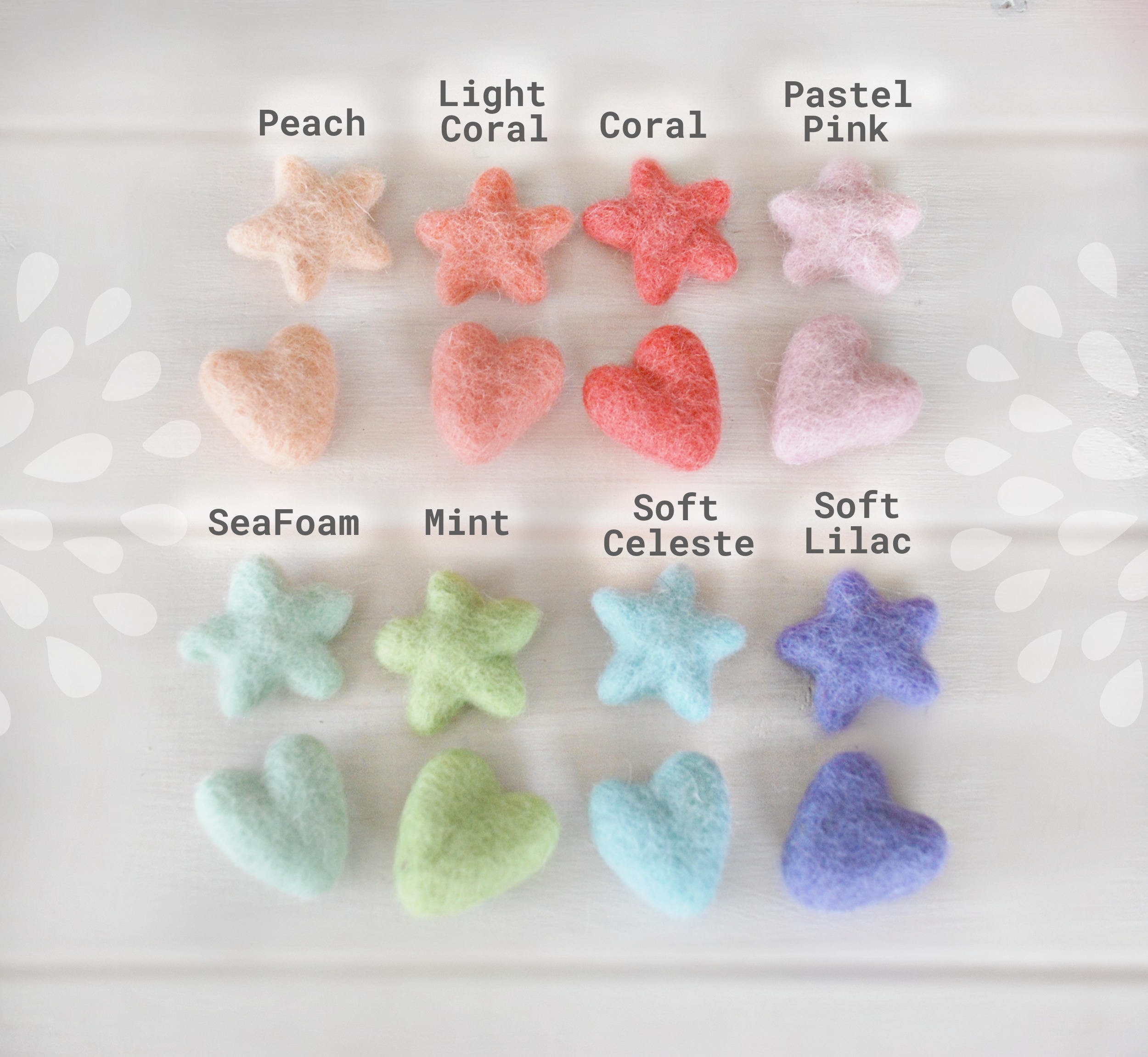Mini Wool Stars - Mini Stars - 10 Wool Felt Mini Stars - Size Approx. 1 ...