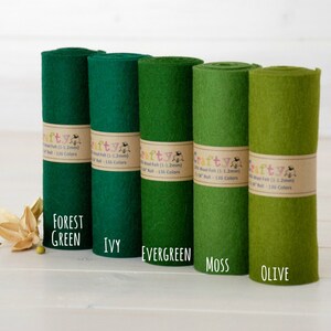 100% Merino Wool Felt Roll - 5" X 36" Roll - Wool Felt Color Ivy-1250 ...