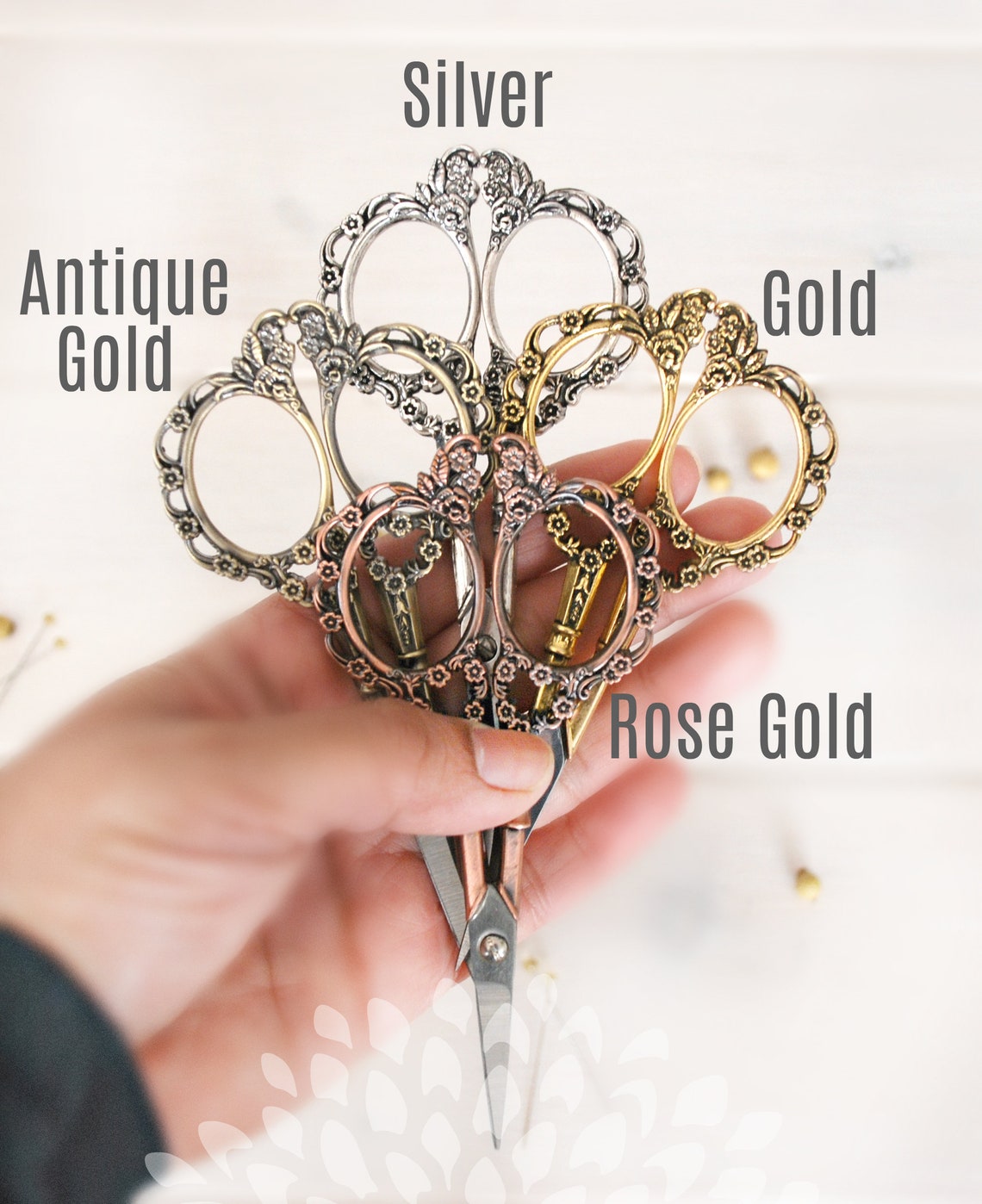 Floral Embroidery Scissors Small Flower Scissors Rose Gold - Etsy