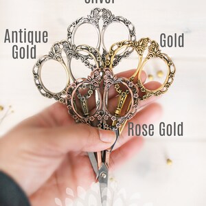 Floral Embroidery Scissors - Small Flower Scissors- Rose Gold Shears ...