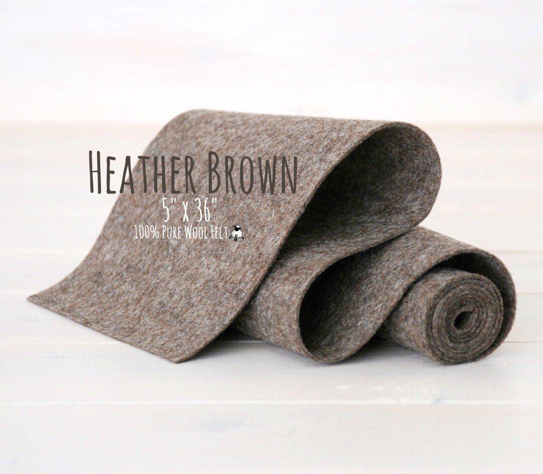 Merino Wool Felt Roll: FC-9020, Heather Brown European Felt (5" X 36 ...