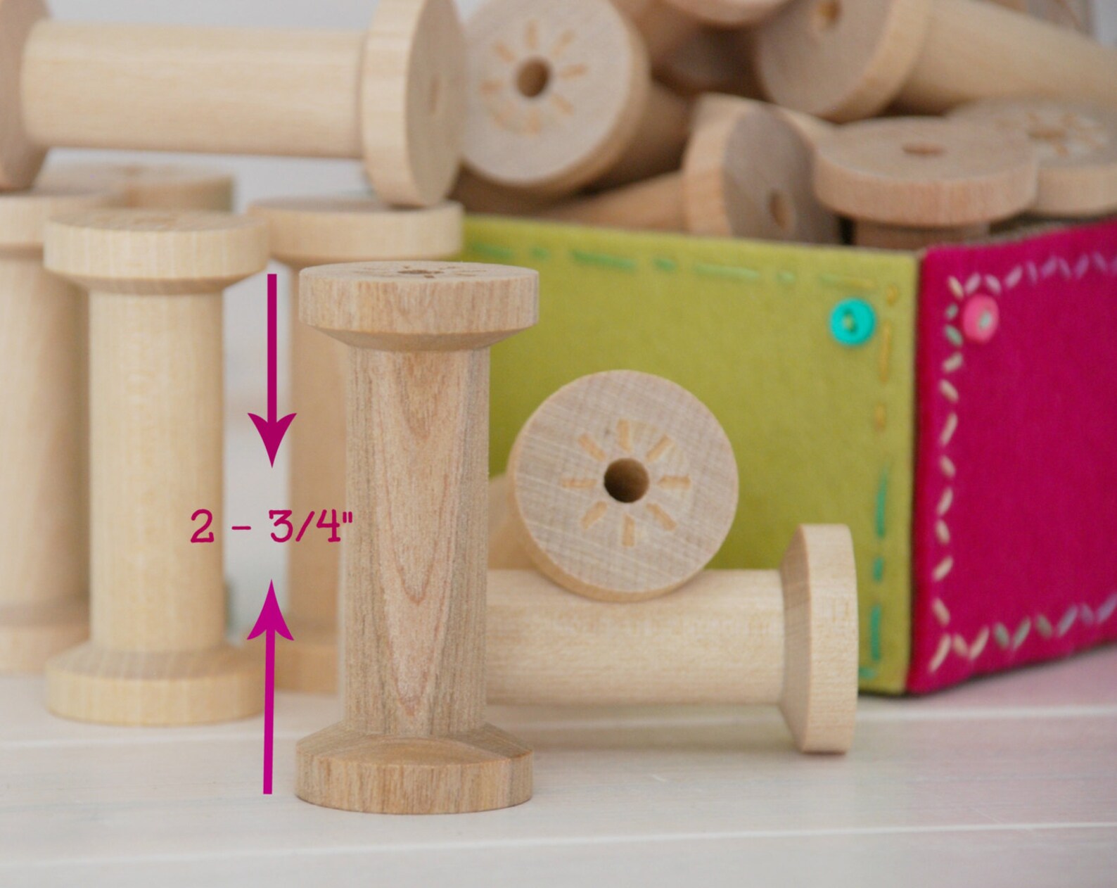 Wood Spools 2, 4 or 6 Large Wooden Spools Unfinished 2-34th X 1-1/4th ...