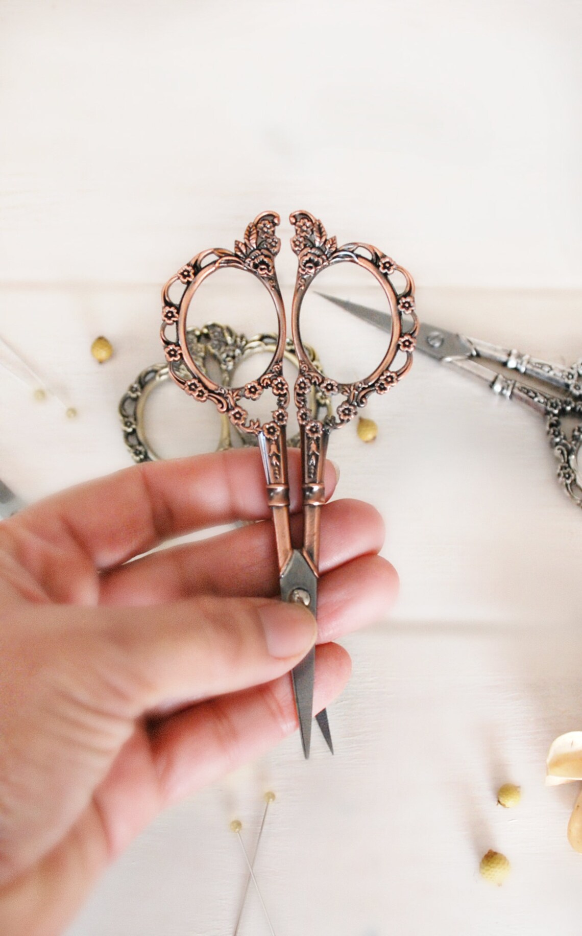 Floral Embroidery Scissors Small Flower Scissors Rose Gold - Etsy