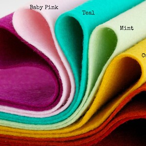 100% Wool Felt Sheets - "parlour Color Collection" - 7 Wool Felt Sheets ...