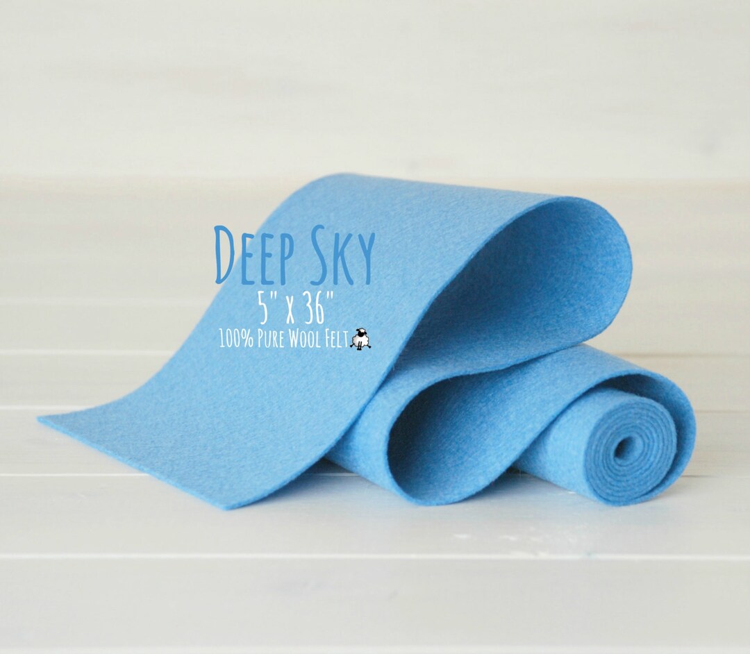 Deep Sky Blue Merino Wool Felt Roll: FC-2150, Craft Fabric 5" X 36" - Etsy