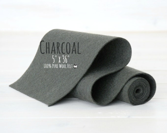 Wool Felt Roll 100% Wool Felt in Color CHARCOAL Merino Wool Felt Gray ...