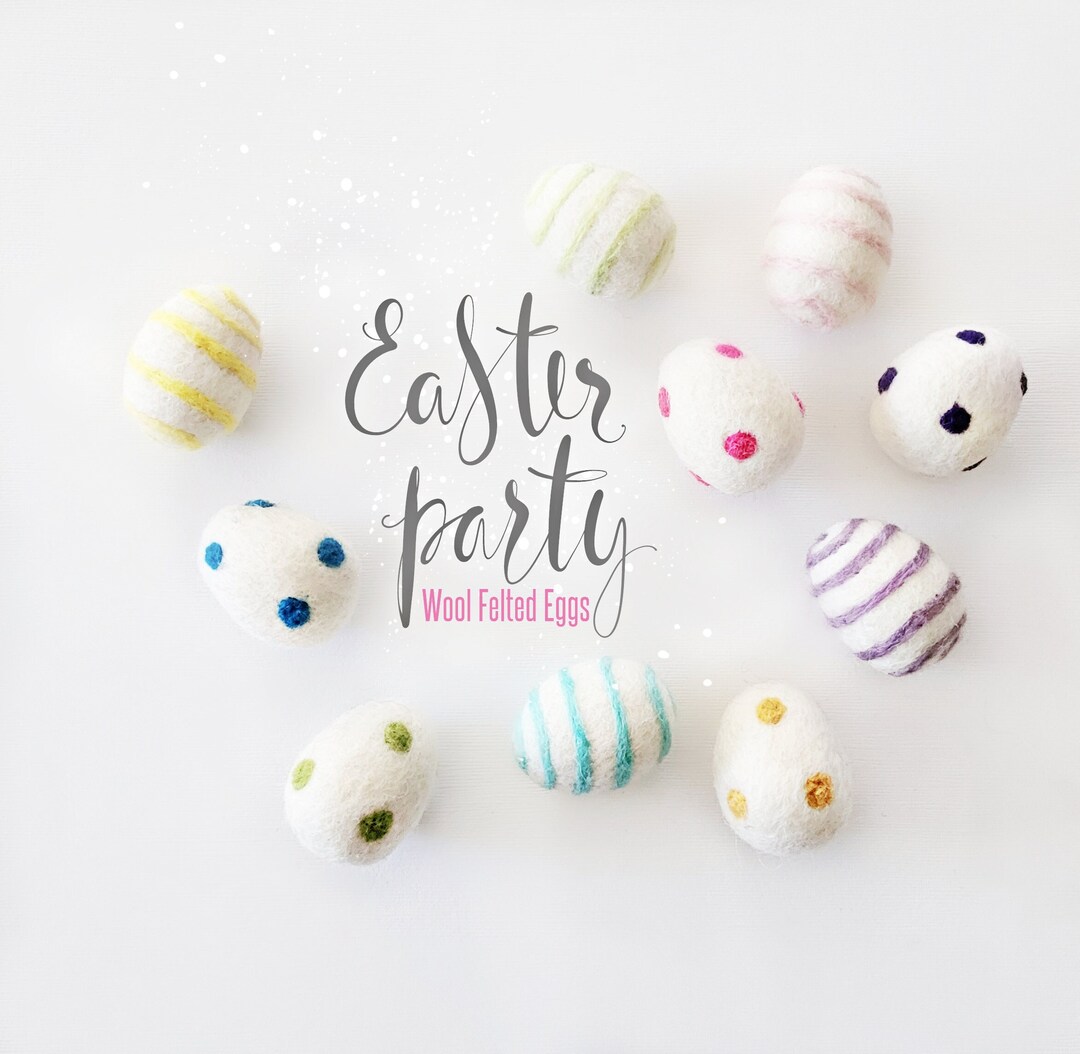 Little Felt Easter Eggs - Size, Approx. 4cm X 3.5cm - Little Felted ...