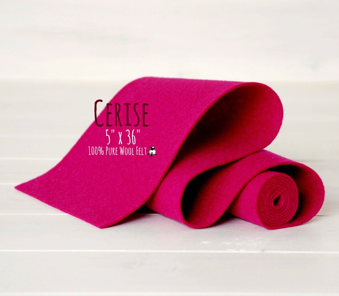 Merino Wool Felt Roll: FC-4170, Cerise Pink, 5" X 36" - Etsy