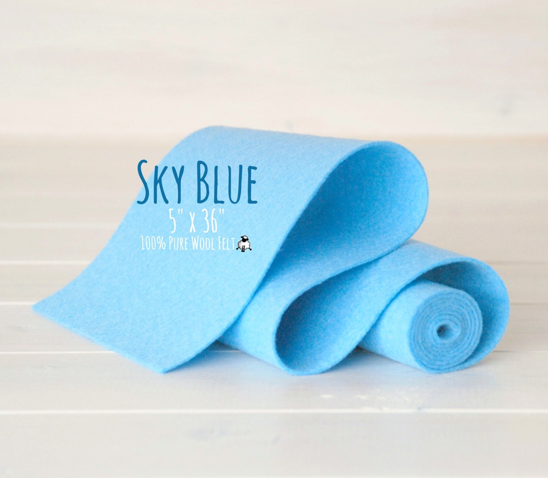 Sky Blue Merino Wool Felt Roll: FC-2140, Soft Craft Fabric (5" X 36 ...