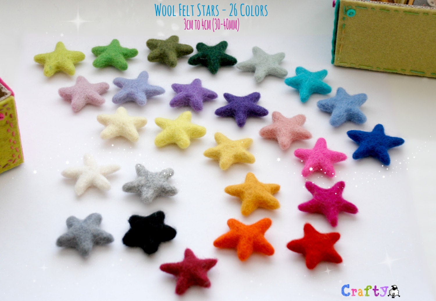 Felt Stars 10 Wool Felt Stars 3-4CM/30-40MM 10 Felted | Etsy