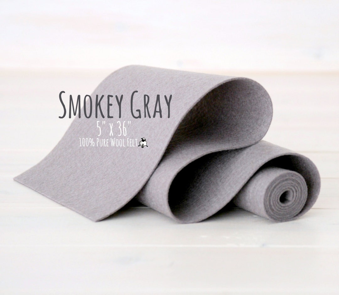 Merino Wool Felt Roll: FC-8060, Smokey Gray Fabric 5" X 36" - Etsy