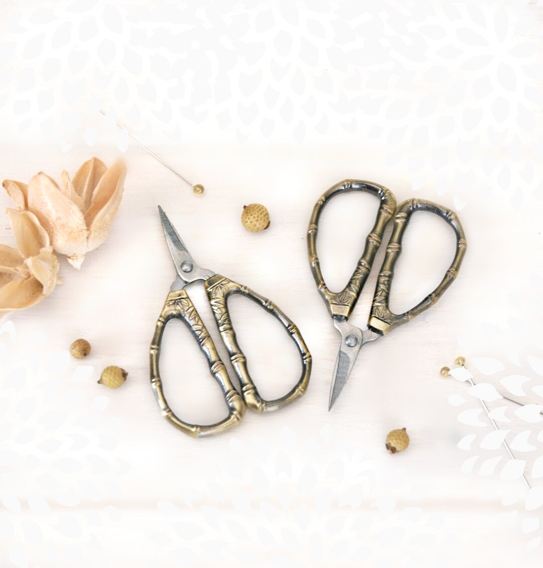 Mini Embroidery Scissors - 2.5" Scissors - Bamboo Scissors - Mini Gold ...