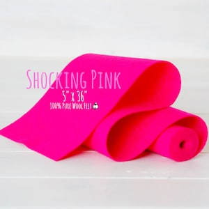 100% Merino Wool Felt Roll 5 X 36 Roll Wool Felt Color Shocking Pink ...