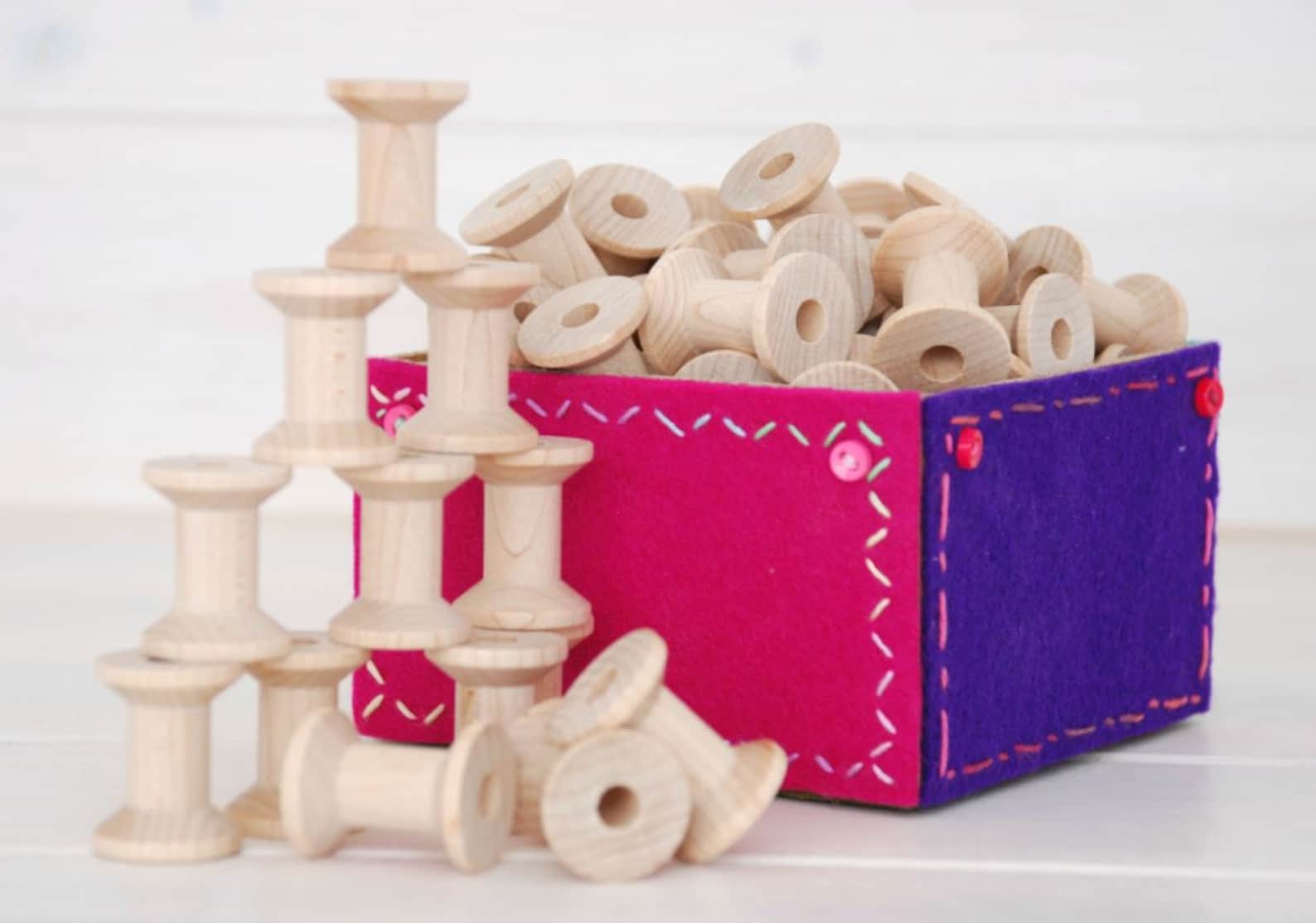 Wood Spools 20 Small Wooden Spools Unfinished - Etsy