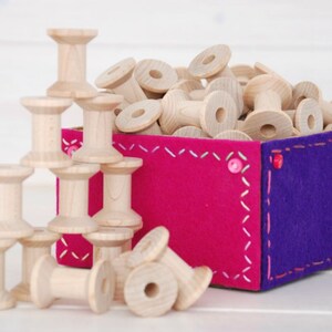 Wood Spools - 20 Small Wooden Spools - Unfinished -1-1/8th" X 7/8th ...