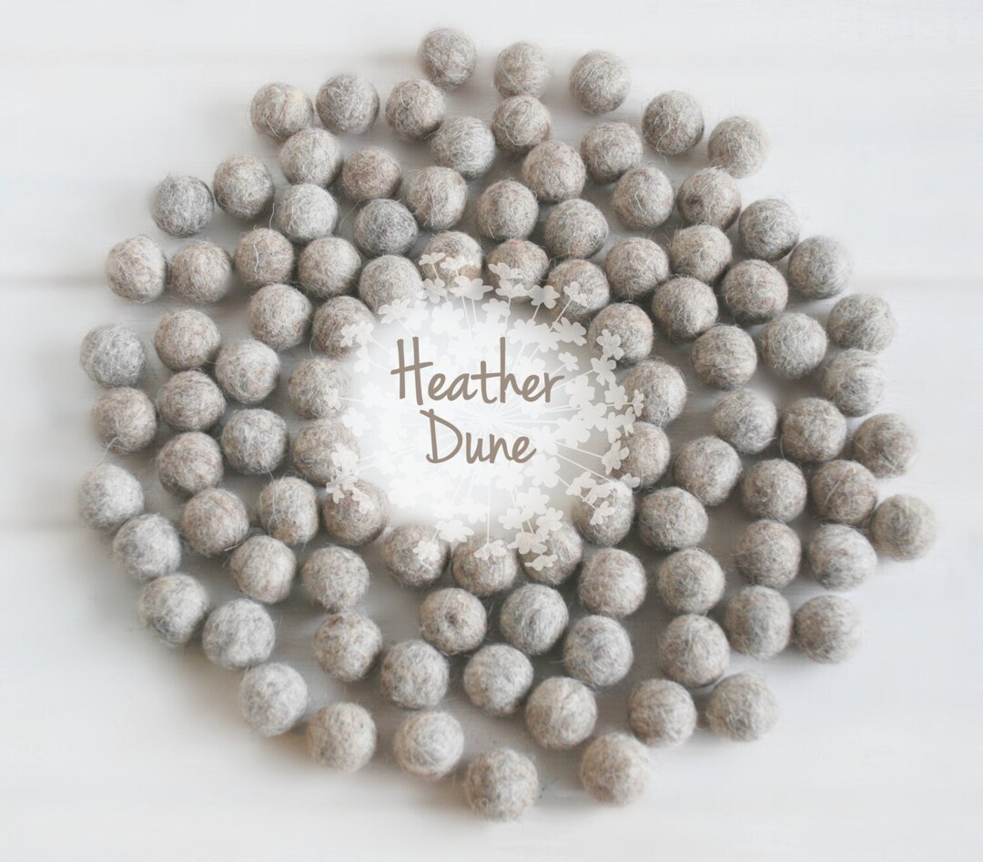 Heather Dune Wool Felt Balls: 2cm Handmade Craft Supplies - 25 Pack - Etsy