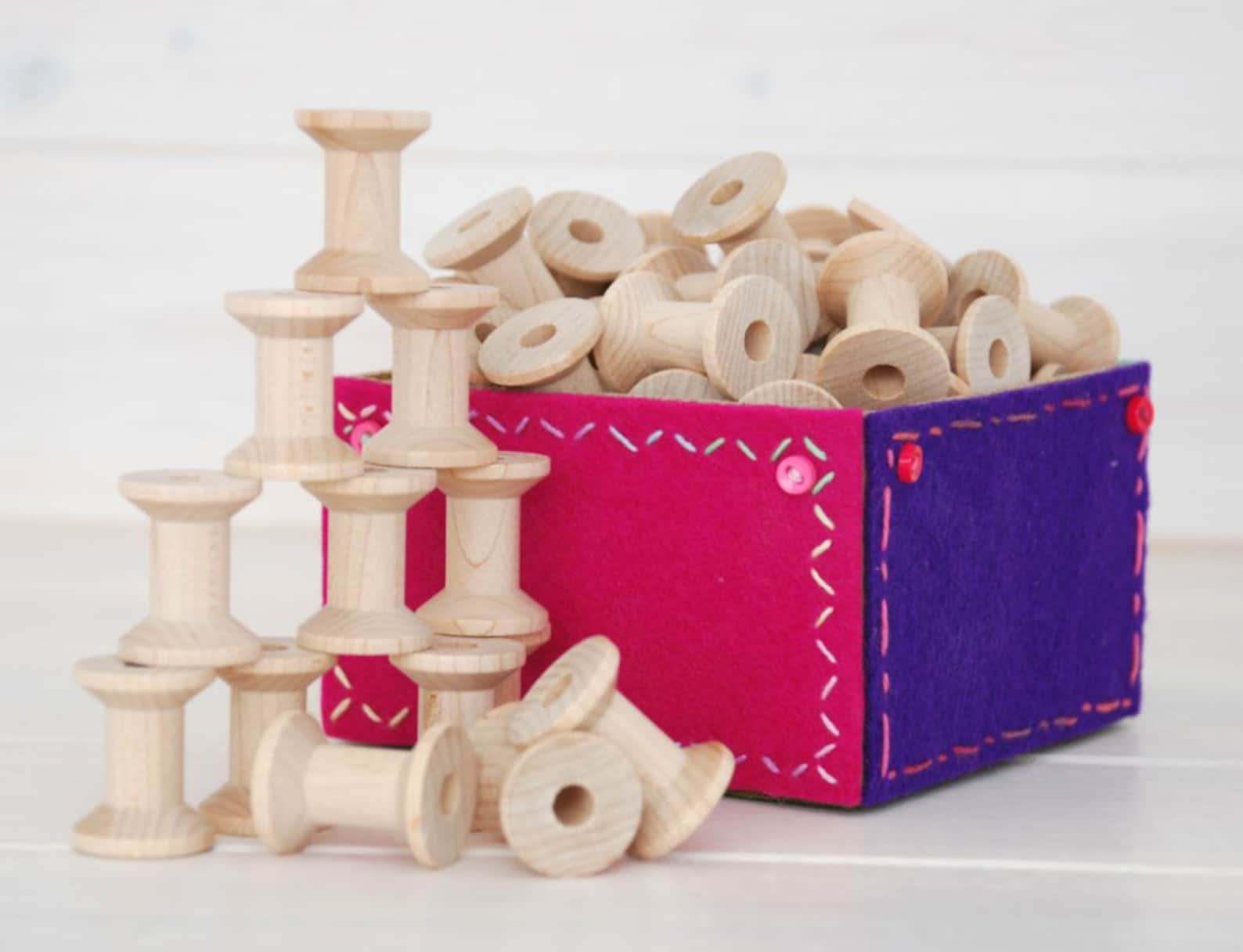 Wood Spools 20 Small Wooden Spools Unfinished - Etsy