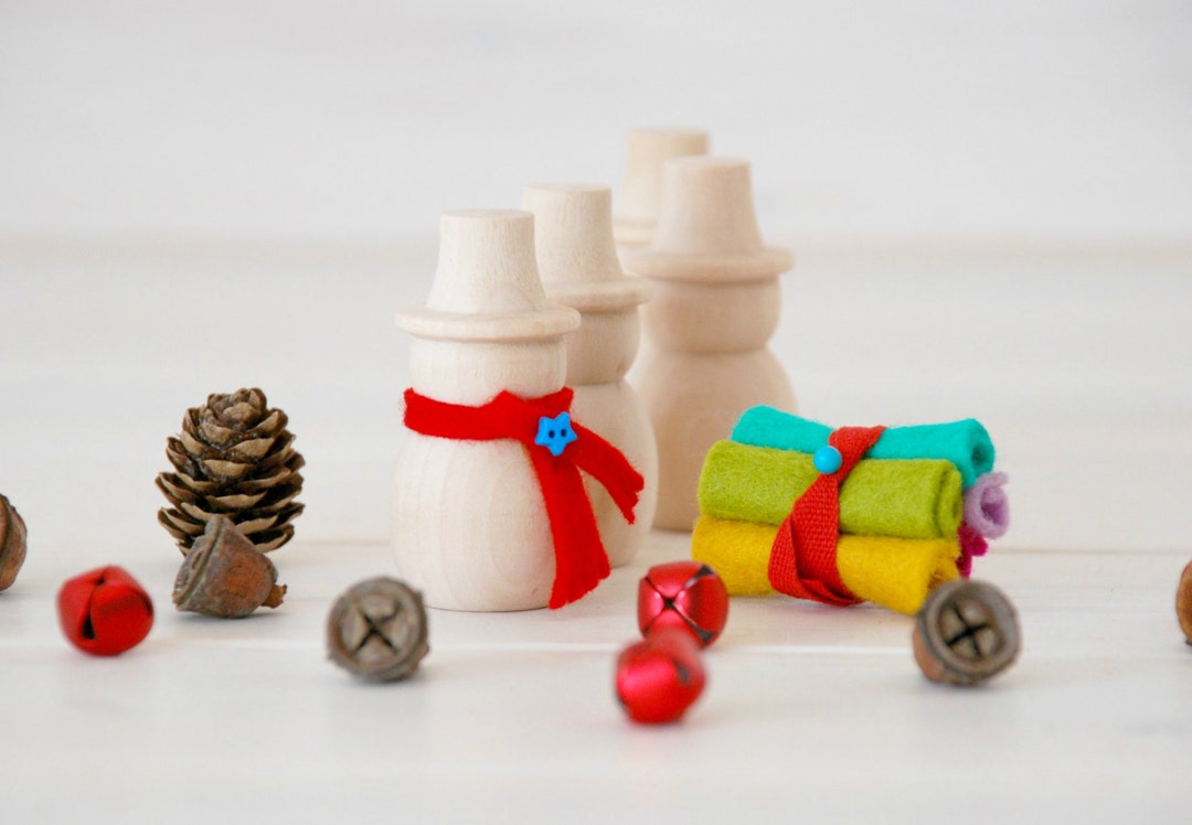 10 Wooden Snowman - Unfinished Wooden Snowman - Set of 10 Wooden ...