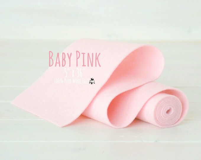 100% Merino Wool Felt Roll 5 X 36 Wool Felt Color Baby Pink-4020 Wool ...