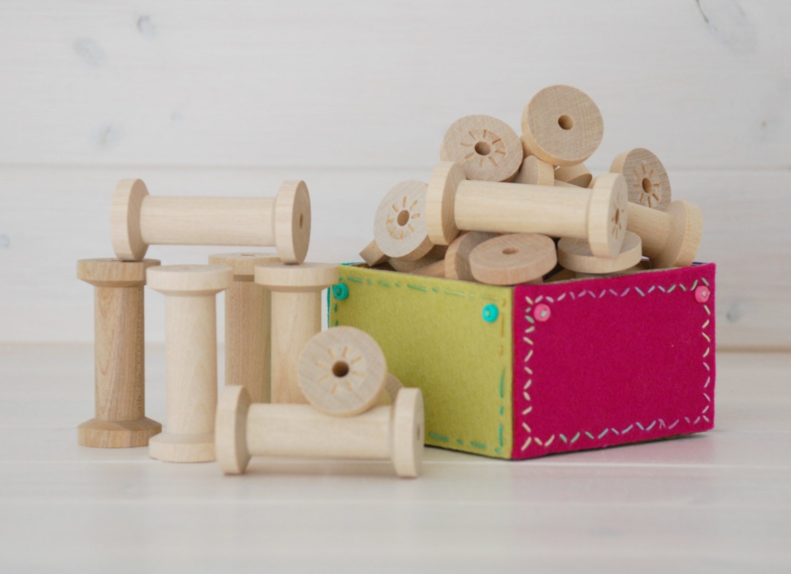 Wood Spools 2, 4 or 6 Large Wooden Spools Unfinished 2-34th X 1-1/4th ...