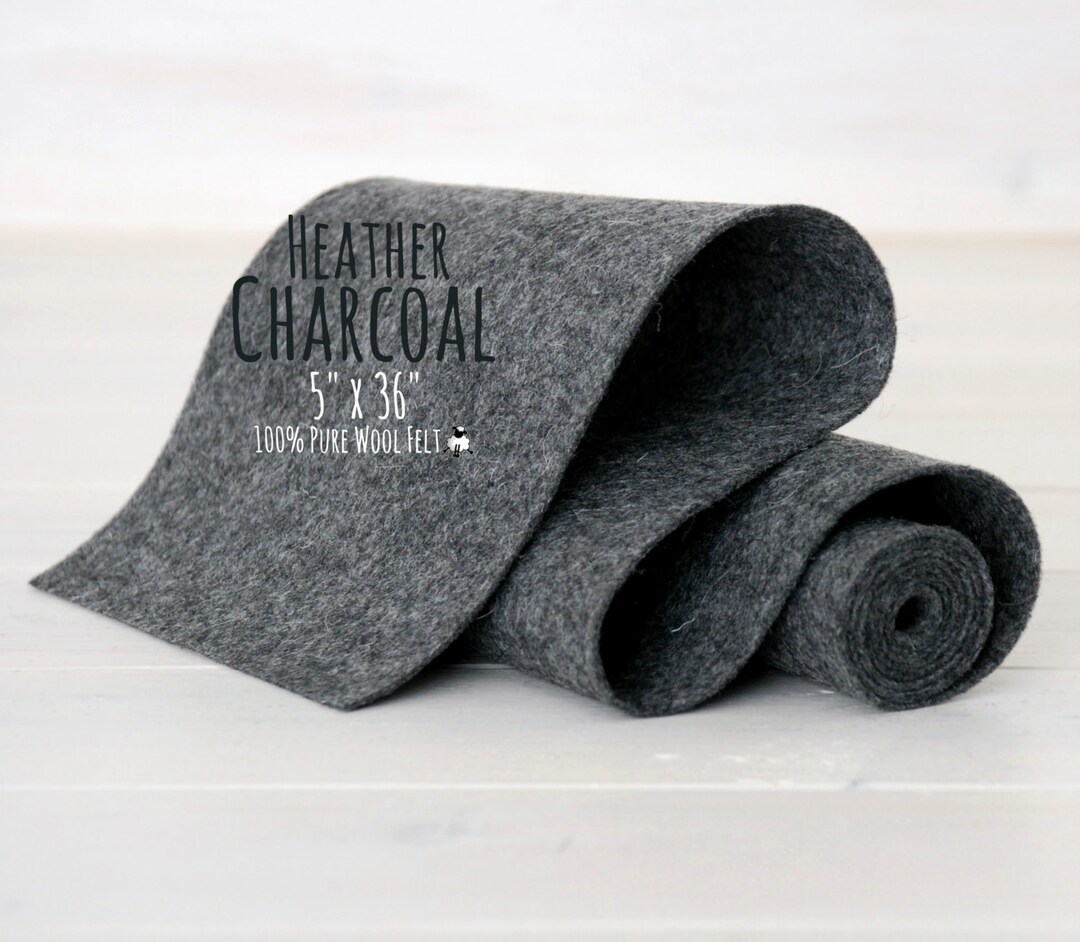 Heather Charcoal Merino Wool Felt: FC-9050, Roll - 5" X 36" - Etsy