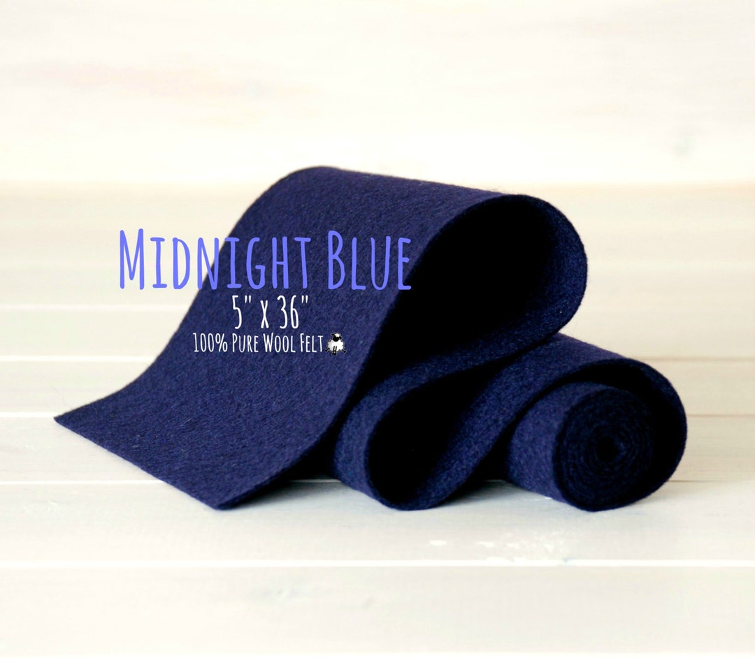 Midnight Blue Merino Wool Felt Roll: FC-2210 - Craft Fabric (5" X 36 ...