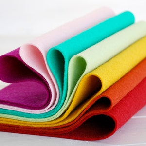 100% Wool Felt Sheets - "parlour Color Collection" - 7 Wool Felt Sheets ...