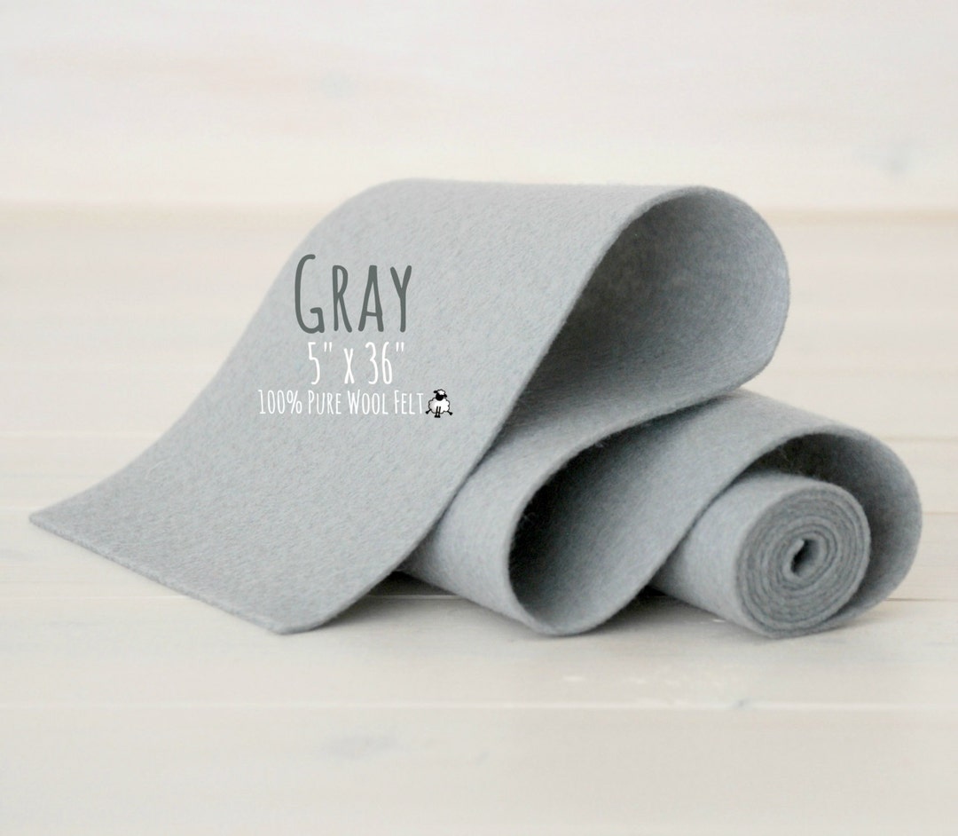Gray Merino Wool Felt Roll: FC-8050, Soft Craft Fabric (5" X 36") - Etsy