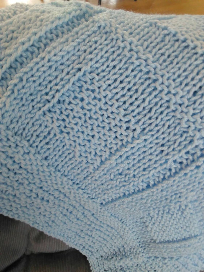 Soft Light Blue Knit Baby Afghan - Etsy