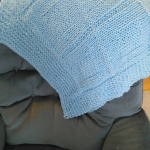 Soft Light Blue Knit Baby Afghan - Etsy