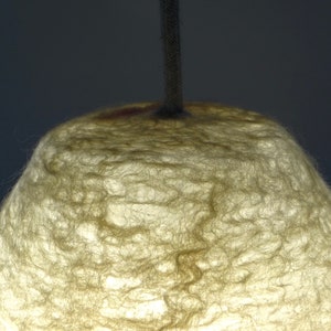Felted Lamp, Handfelted Lampshade, Felted Natural Warm White Hanging ...