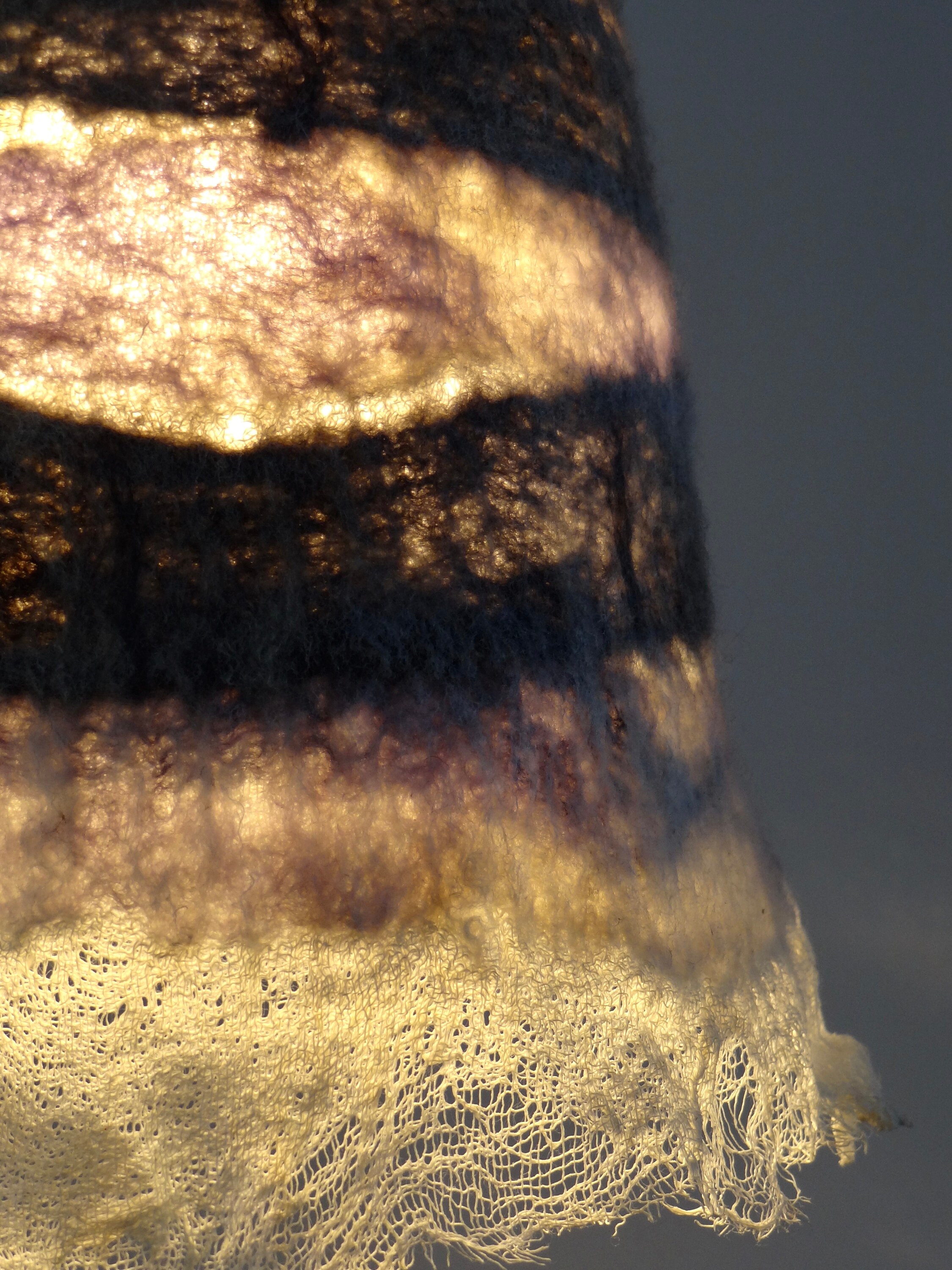 Pendant Light, Felted Lampshade, Tones of Warm-grey and Lilac, Semi ...