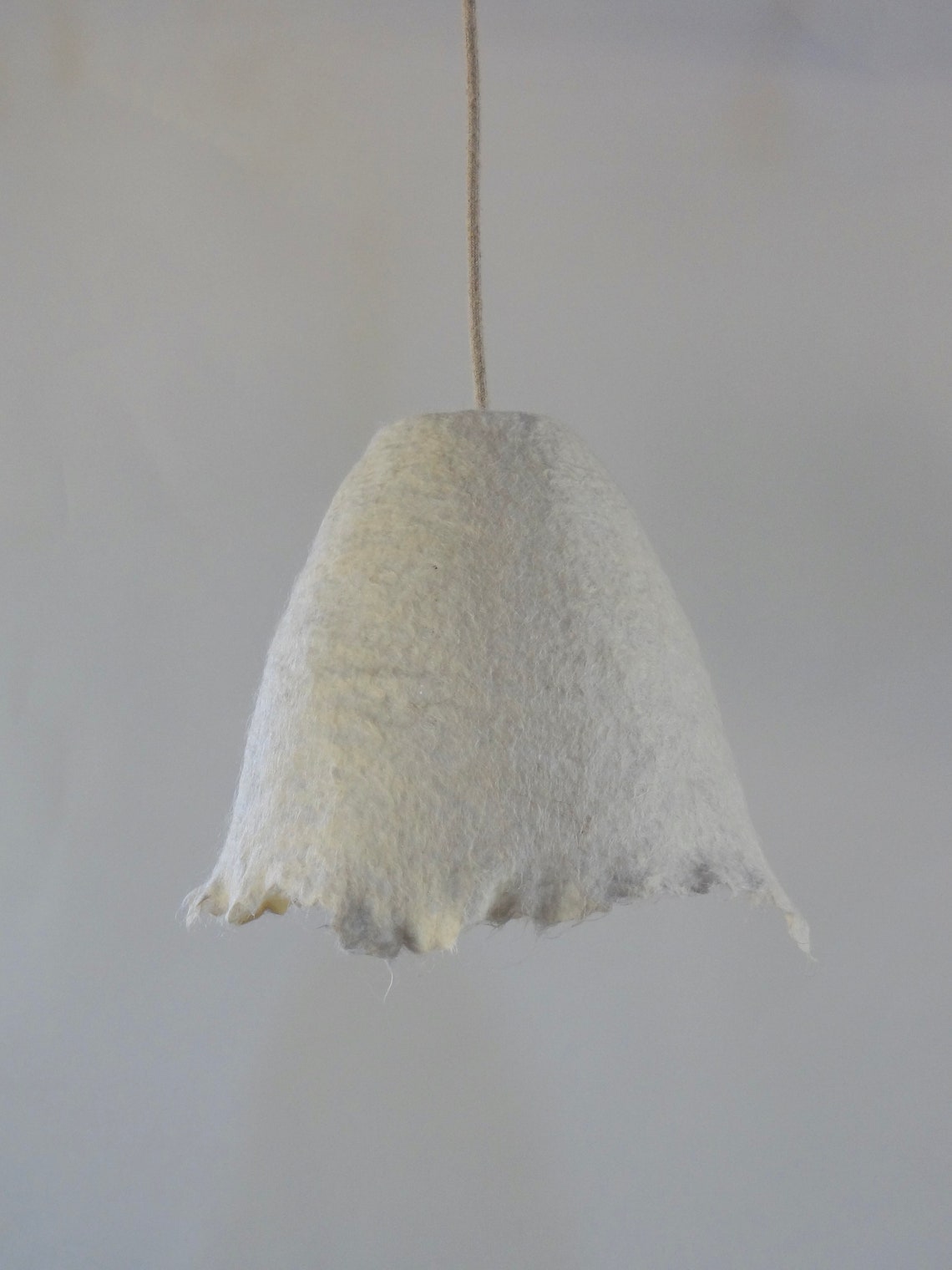 Felted Lamp, Handfelted Lampshade, Felted Natural Warm White Hanging ...