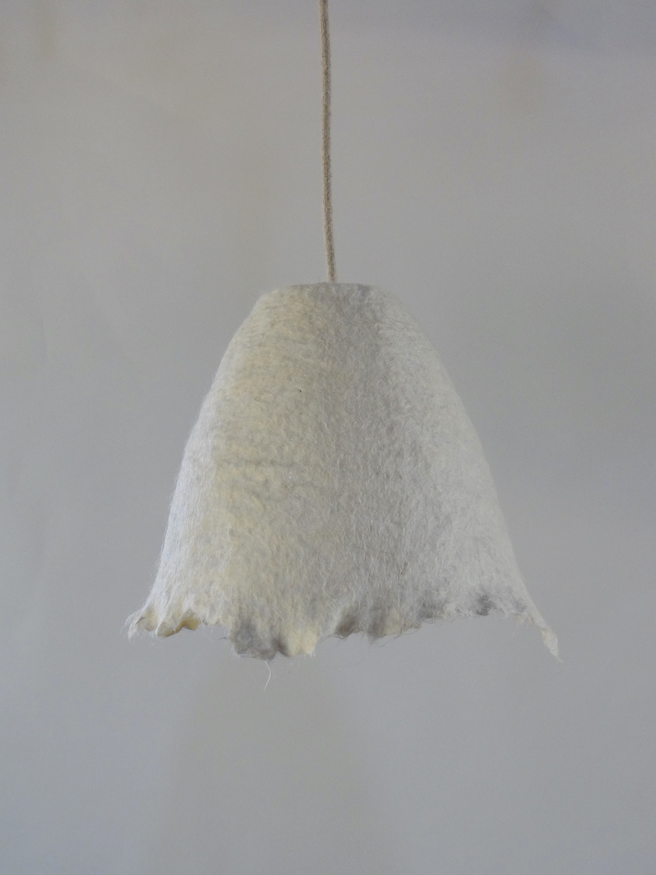 Felted Lamp, Handfelted Lampshade, Felted Natural Warm White Hanging ...