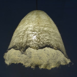 Felted Lamp, Handfelted Lampshade, Felted Natural Warm White Hanging ...