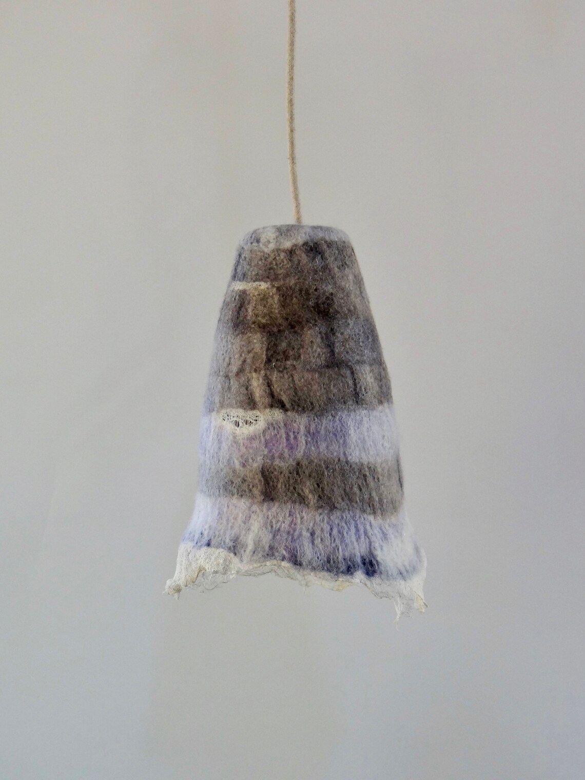 Pendant Light, Felted Lampshade, Tones of Warm-grey and Lilac, Semi ...